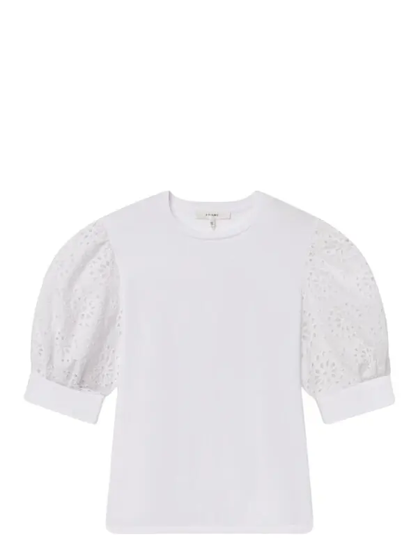 FRAME Solstice Eyelet Tee - White