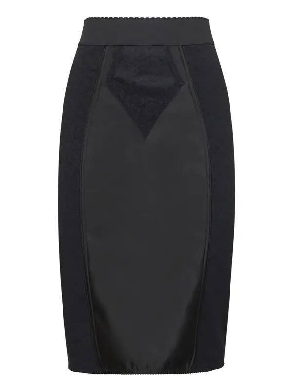 Dolce & Gabbana Lace Panel Midi Skirt - Black