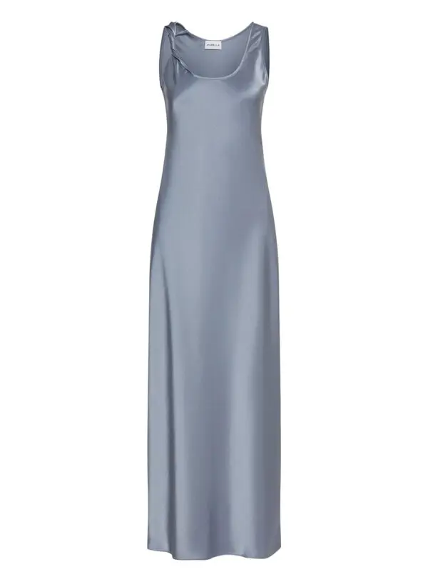 Marella Strappy Satin Maxi Dress - Light Blue
