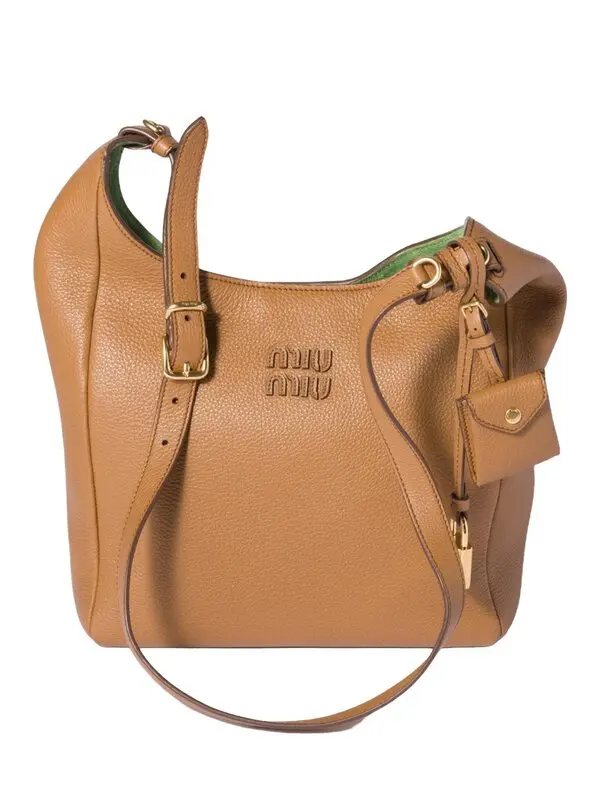 Miu Miu Leather Bucket Bag - Caramel/larch Green