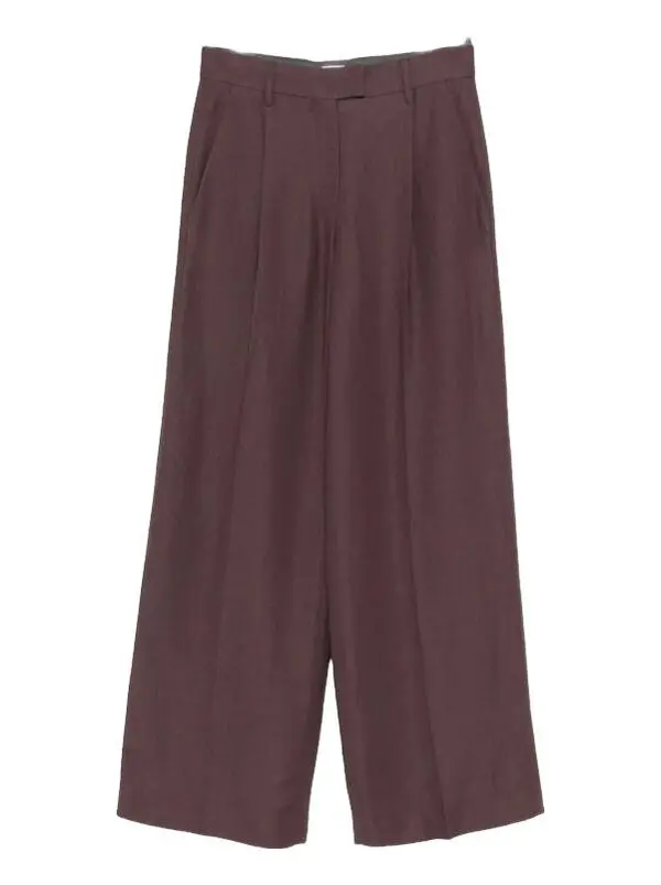 Brunello Cucinelli Pleated Wide-leg Trousers - Brown