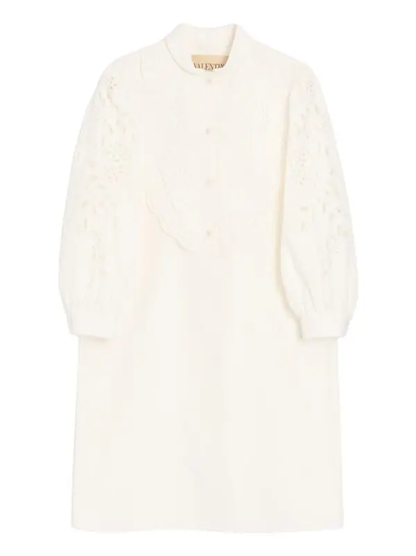 Valentino Garavani Embroidered Cotton Shirt Dress - White