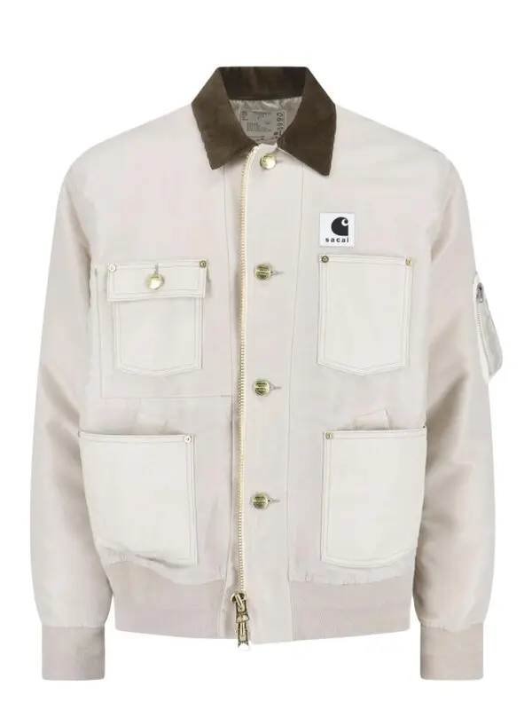 Sacai X Carhartt Wip Twill X Duck Blouson Jacket - White
