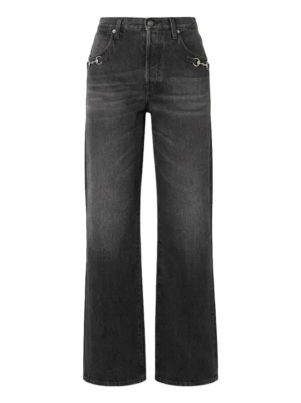 Gucci Horsebit Detail Bootcut Jeans - Dark Gray