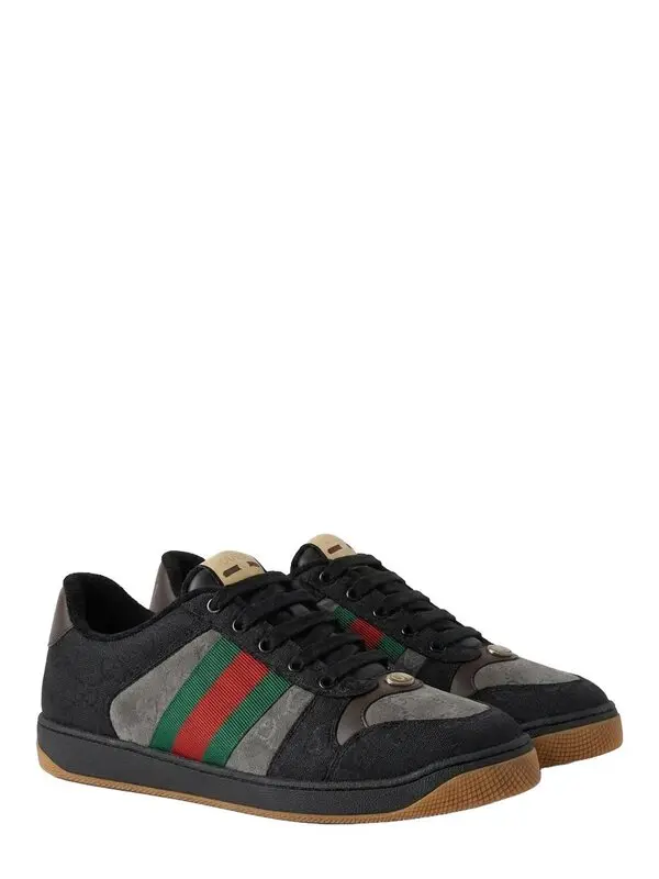 Gucci Screener Sneakers With Vintage Logo Detail - Black