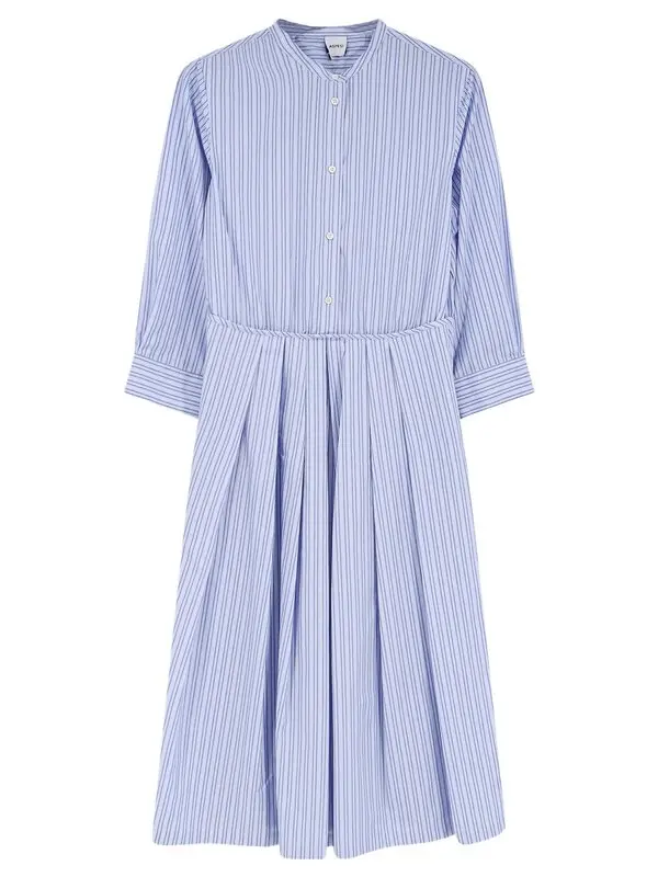 Aspesi Striped Pleated Dress - Blue