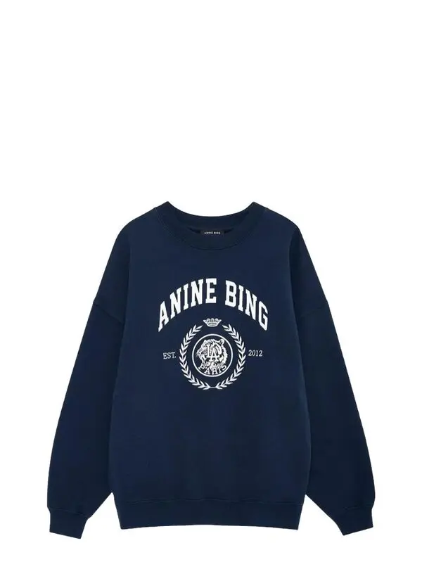 ANINE BING Miles Collegiate Logo Sweatshirt - Black