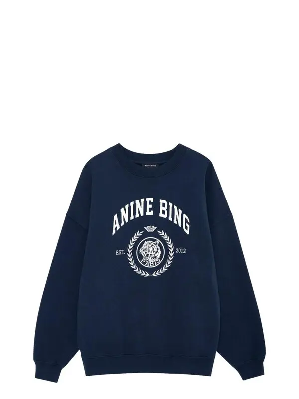 ANINE BING Miles Collegiate Logo Sweatshirt - Dark Navy