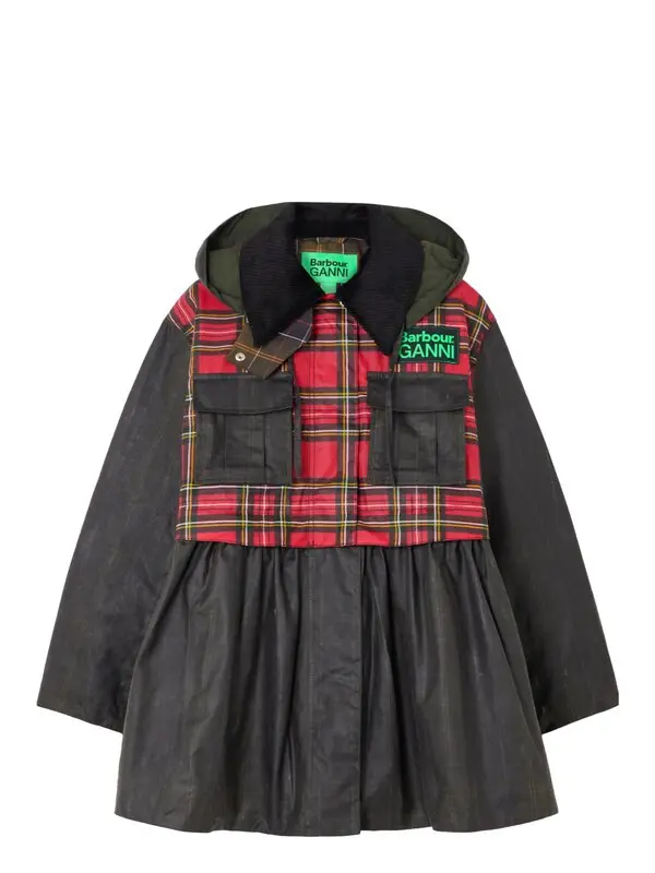 Barbour X Ganni Plaid Hooded Waxed Cotton Jacket - Multi-color