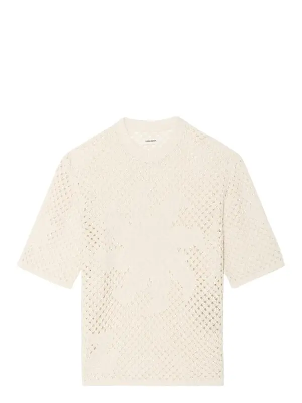 Zadig&Voltaire Malyna Open-knit T-shirt - Ecru