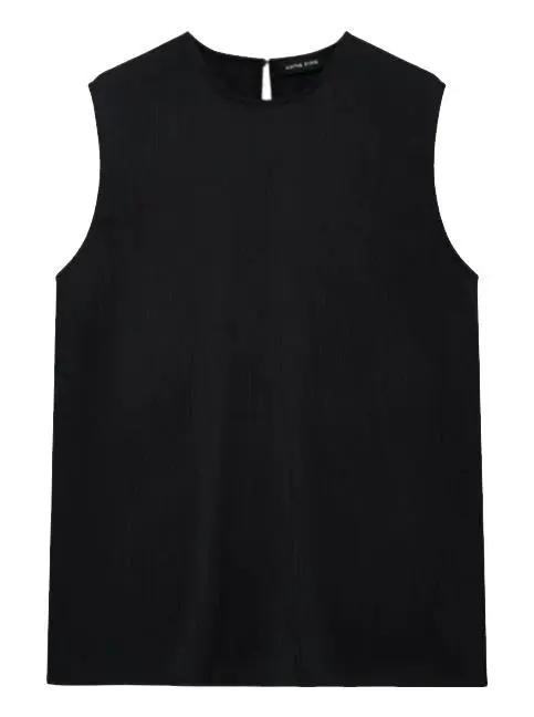 ANINE BING Malia Round-neck Sleeveless Top - Black