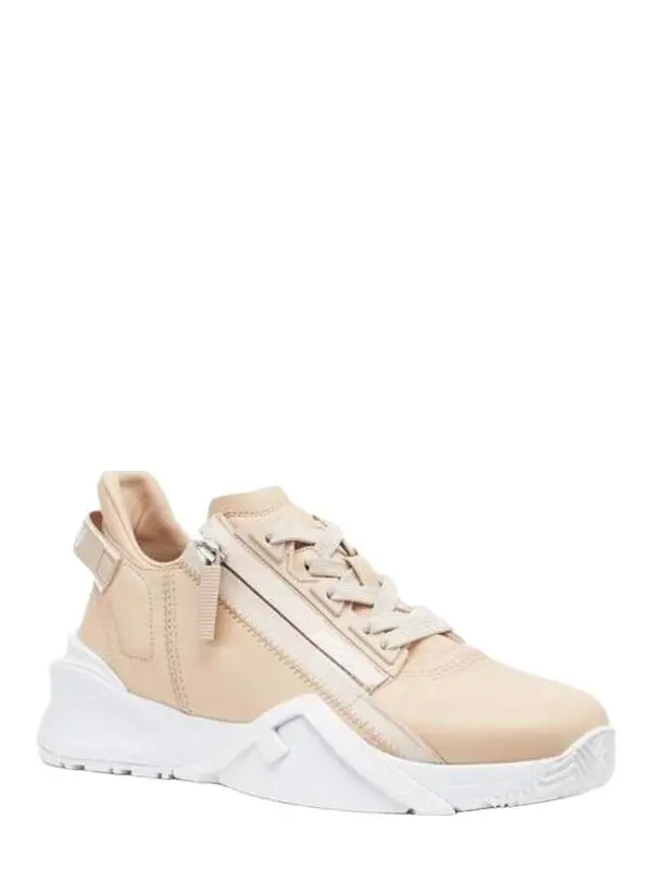 Fendi Low-top Sneakers With Zip Closure - Nude