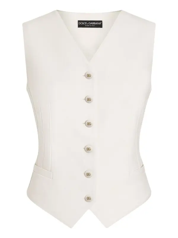 Dolce & Gabbana V-neck Waistcoat - White