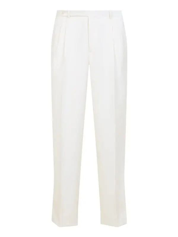 Brioni Pleated Trousers With Back Pockets - Off White