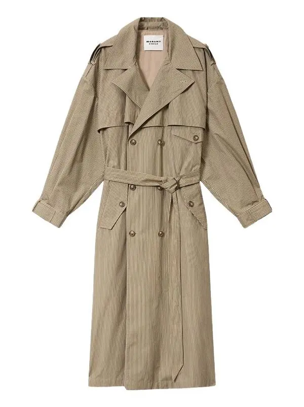 Isabel Marant Étoile Chilma Striped Belted Coat - Nude