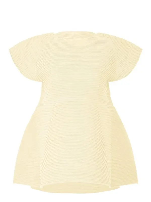 Issey Miyake Corrugated Knit Mini Dress - Nude