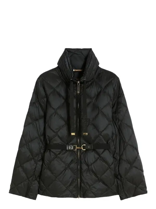 Max Mara Belted Quilted Jacket - Black