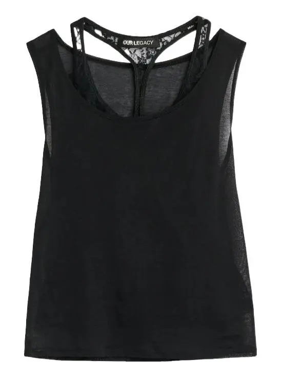 Our Legacy Lace Panel Swim Tank - Black