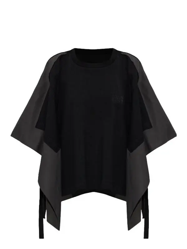 MAISON MARGIELA Round Neck Paneled Blouse - Black