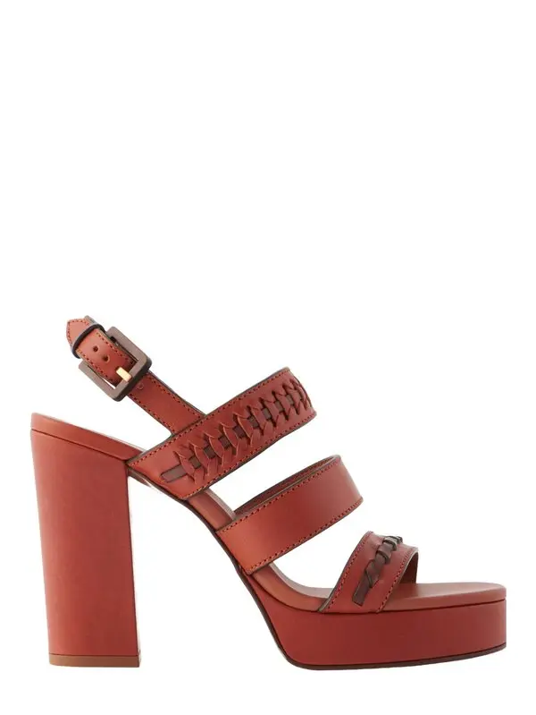Zimmermann Alchemy Leather Platform Sandals - Brown