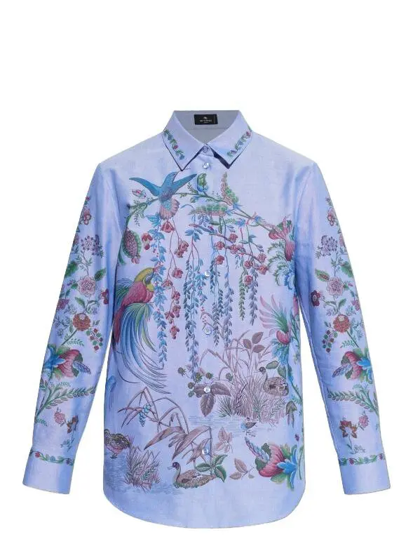 Etro Printed Oxford Shirt - Blue
