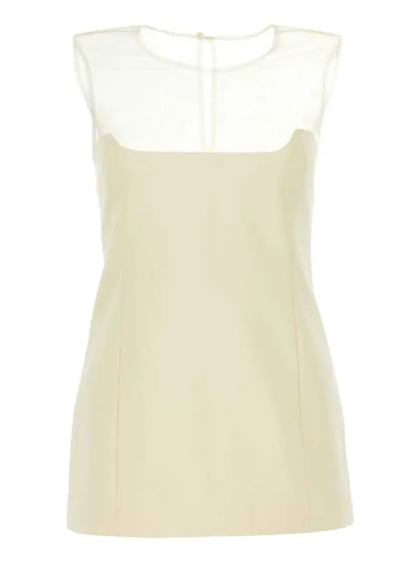 Khaite Sleeveless Paneled Straight Hem Blouse - Nude