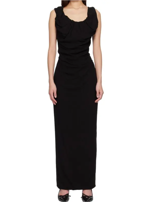 VIVIENNE WESTWOOD Ruched Detail Midi Dress - Black