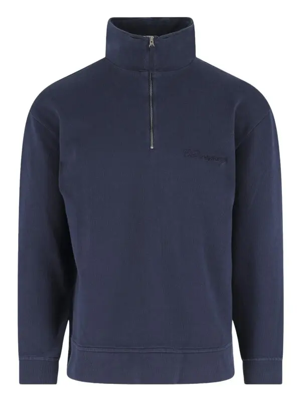 C.P. COMPANY Half-zip Funnel Neck Sweater - Black