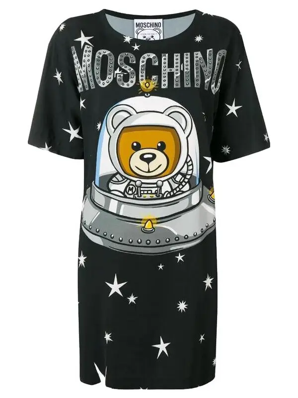 Moschino Printed T-shirt Dress - Black