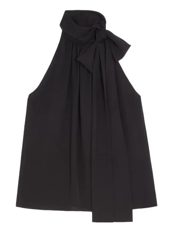 Valentino Garavani Sleeveless Bow Detail Top - Black