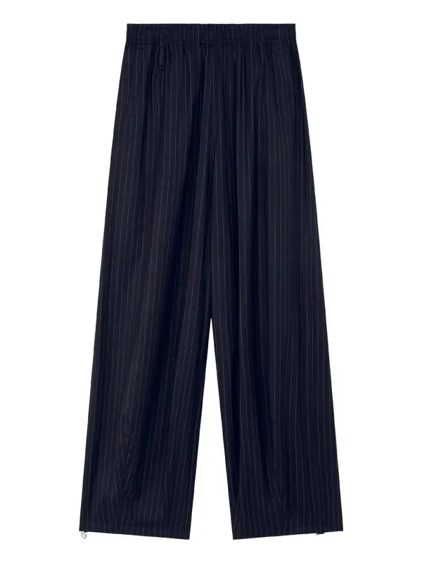 THE FRANKIE SHOP Pinstriped Wide-leg Trousers - Black