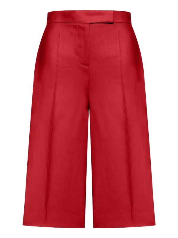 Max Mara High-rise Pleated Wide-leg Shorts - Red