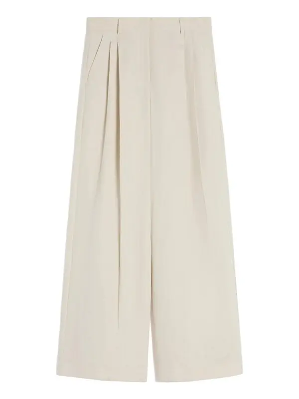 Max Mara Veliero Pleated Wide-leg Trousers - Beige