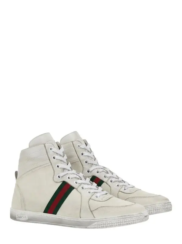 Gucci Stretch High-top Trainers - White