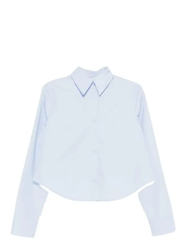 Sportmax Pleated Cotton Shirt - Transparent Blue