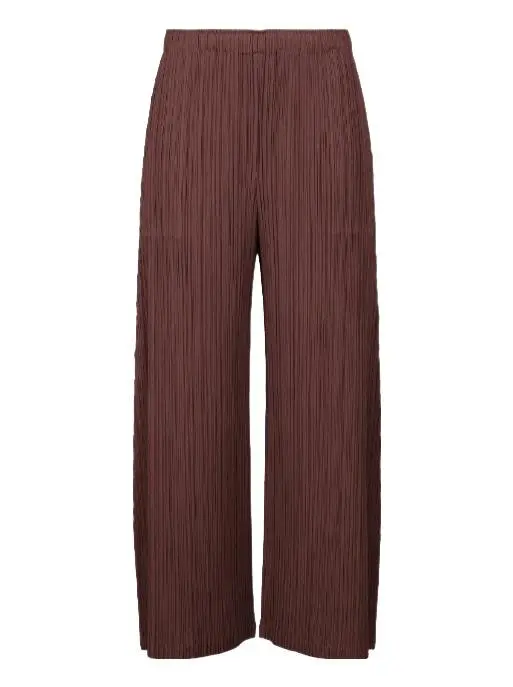 PLEATS PLEASE BY ISSEY MIYAKE Wide Leg Pleated Trousers - Wine Red