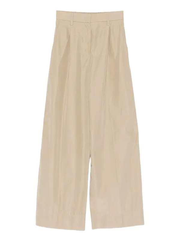 FORTE_FORTE Pleated Wide Leg Trousers - Sand