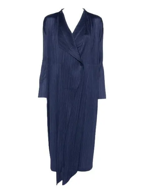 PLEATS PLEASE BY ISSEY MIYAKE Long Pleated Jacket - Blue