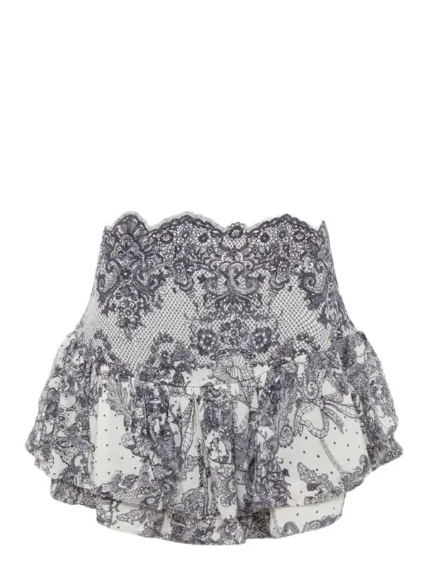 BLUGIRL Printed Ruffled Shorts - Gray