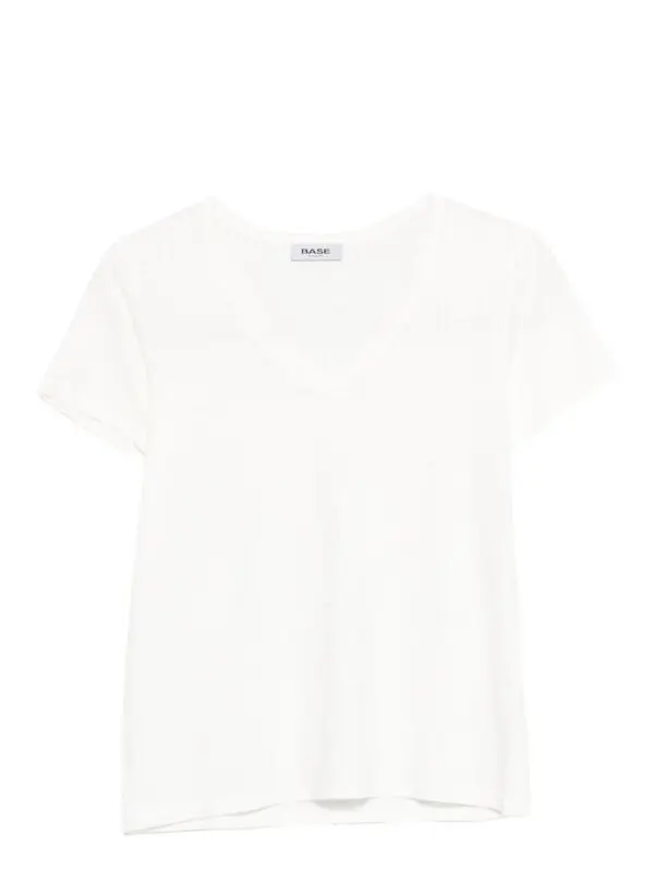 BASERANGE Short Sleeve V-neck T-shirt - White