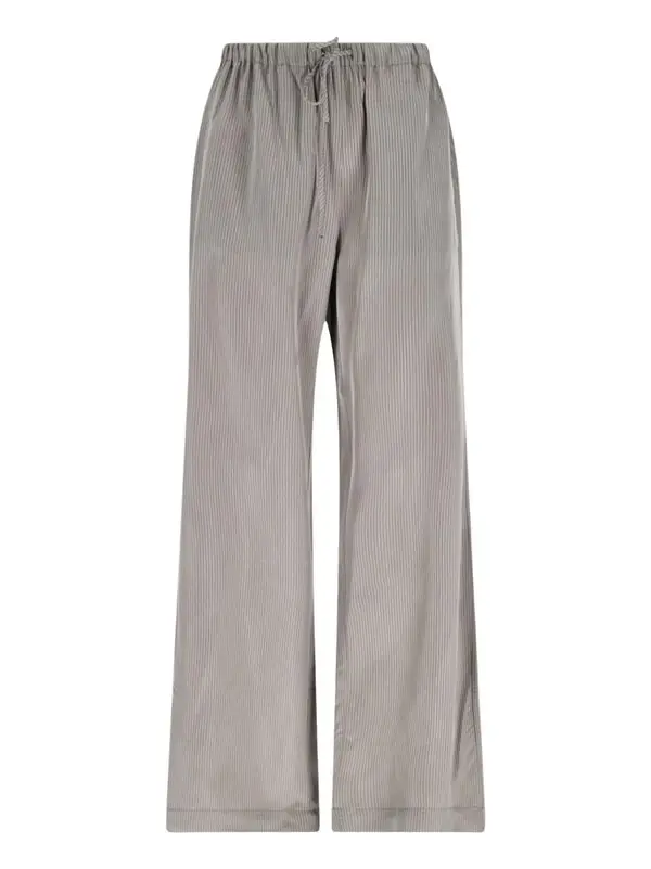 RÓHE Striped Drawstring Wide-leg Trousers - Gray