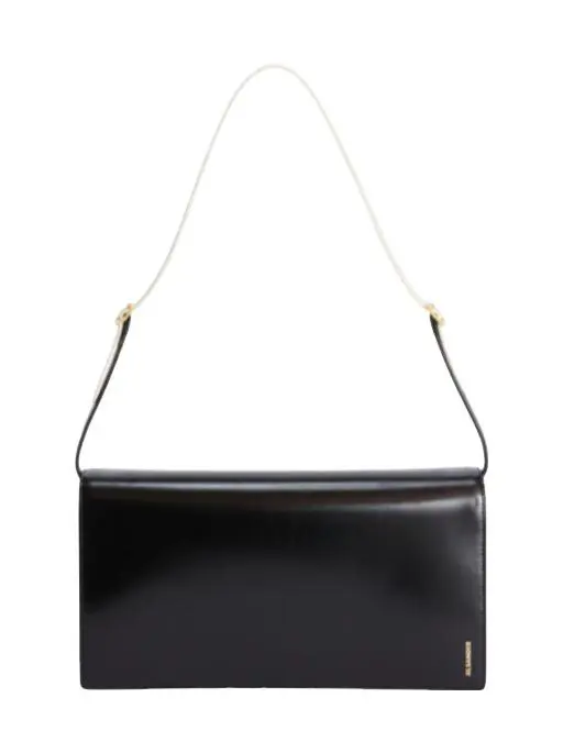 JIL SANDER Folded Flap Shoulder Bag - Black