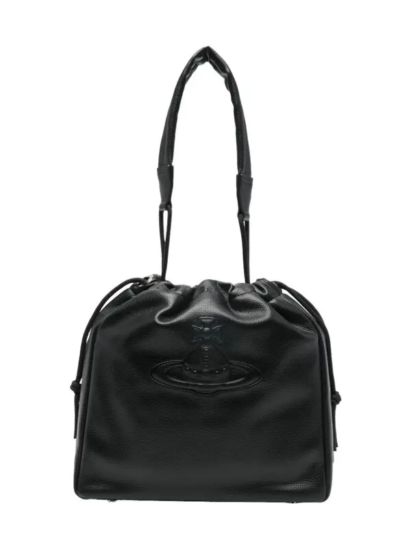 VIVIENNE WESTWOOD Hilary Orb Embossed Bucket Bag - Black