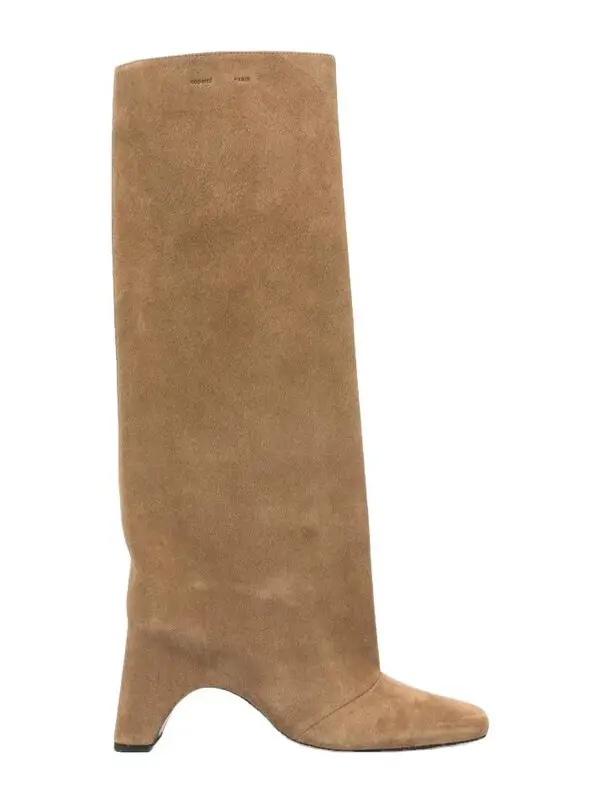 Coperni Square-toe Pull-on Boots - Brown Dark