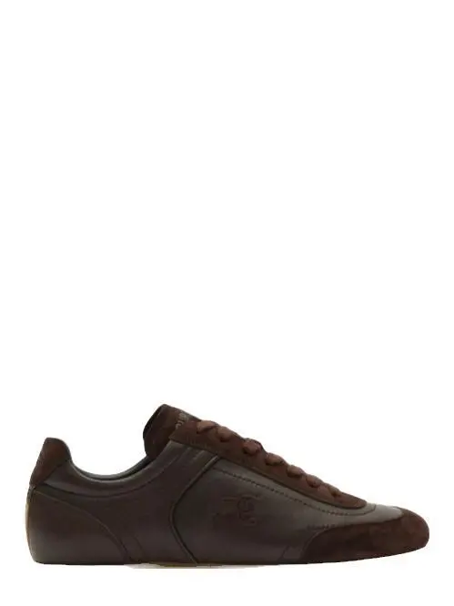 Burberry Knight Runner Sneakers In Nappa Leather And Suede - Moorhen Brown