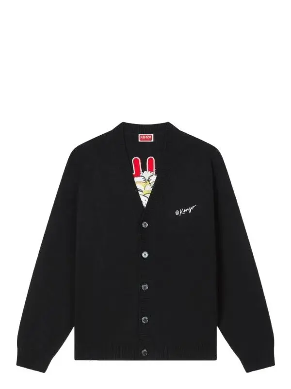 Kenzo Wild Tiger Knitted Cardigan - Black