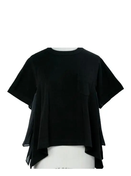 Sacai Asymmetric Pocket T-shirt - Black