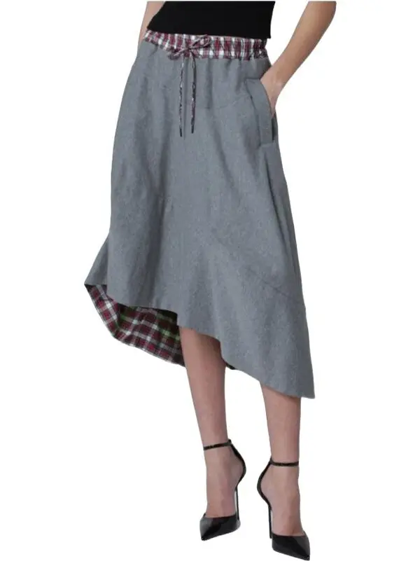 VIVIENNE WESTWOOD Elastic Waistband Midi Skirt - Gray