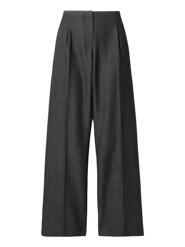 Christopher Esber Redux Pleated Wool-twill Straight-leg Pants - Black