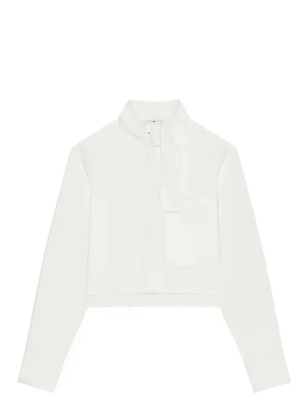 COURREGES Courrèges Cropped Buckle Poplin Shirt - Heritage White